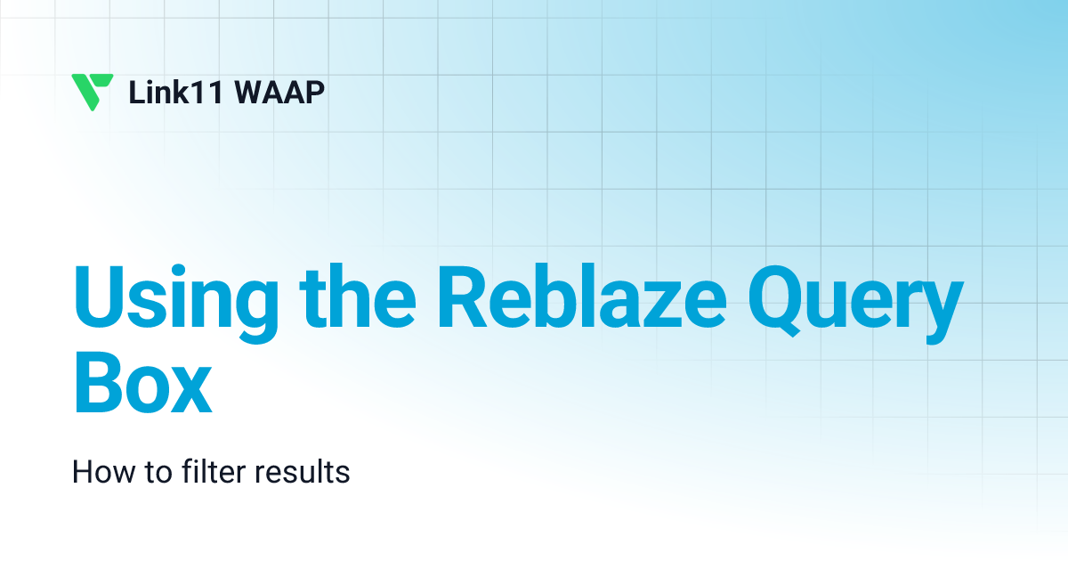 Using the Reblaze Query Box | Link11 WAAP